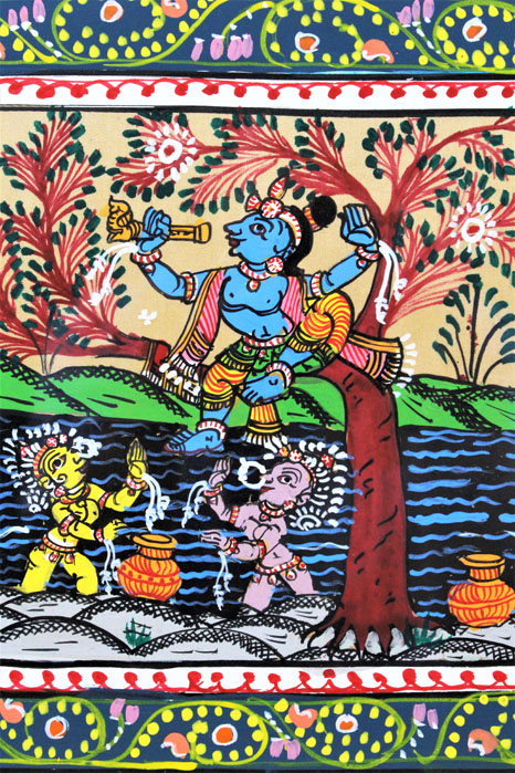 GiTAGGED Sri Krishna With Gopis Orissa Patachitra Online Paintings