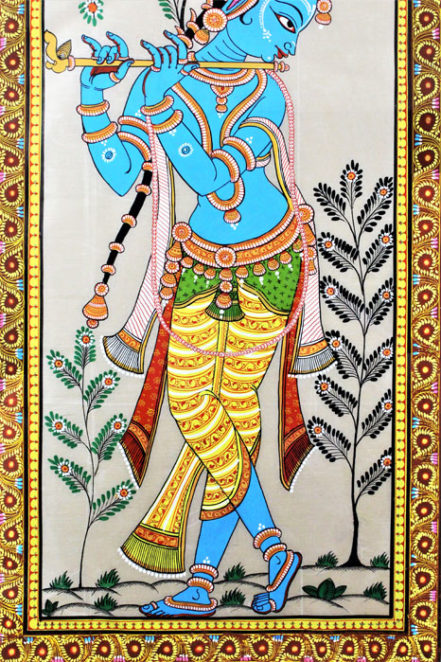 GiTAGGED Krishna With Flute Playing Odisha Patachitra Paintings