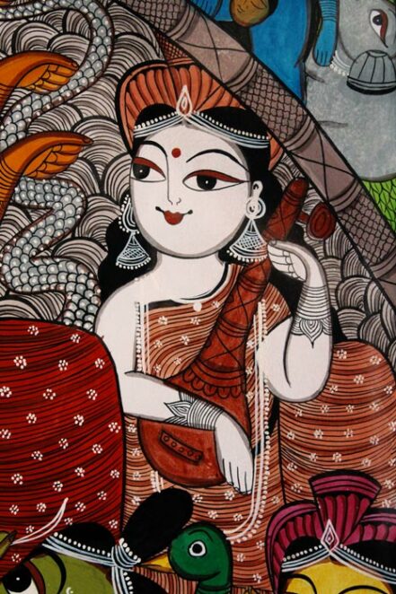 GiTAGGED Bengal Pattachitra Durga Mata painting Online, India