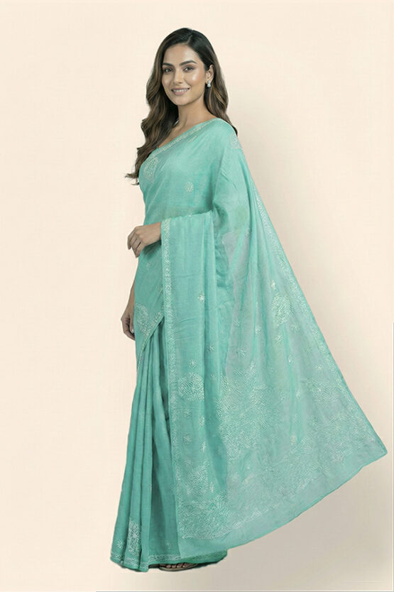 Lucknow Chikankari Hand-Embroidered Sarees | GiTAGGED®